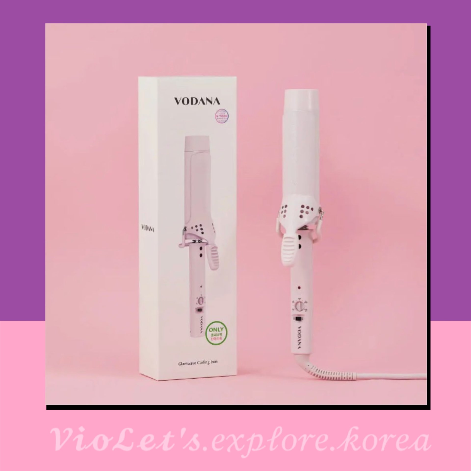 VODANA-Glamwave Curling Iron 40mm_POWDER PINK/1部 | Everuts