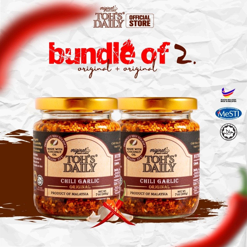 Toh’s Daily Chili Garlic Crisp Original 200g 2pcs | Everuts