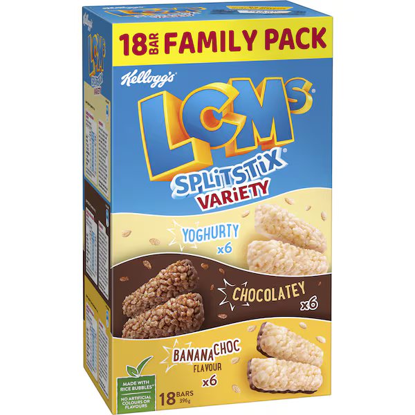 Kellogg's LCMs Split Stix Variety 18 Pack | 396g | Everuts