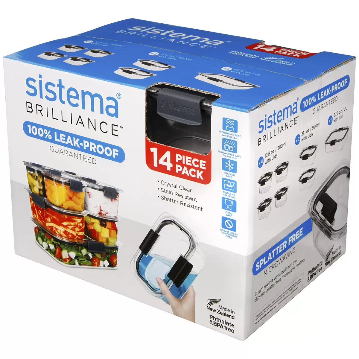 Sistema Brilliance Food Storage 14 Piece Set | Everuts