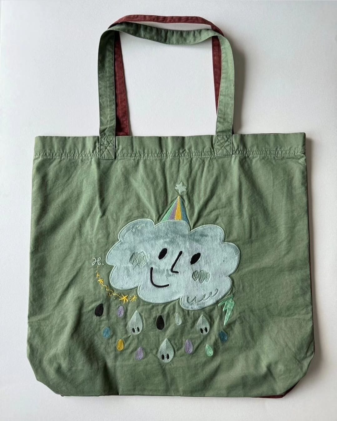 Hamblepie Cloud Rain Green Tote bag x 1 pcs | Everuts