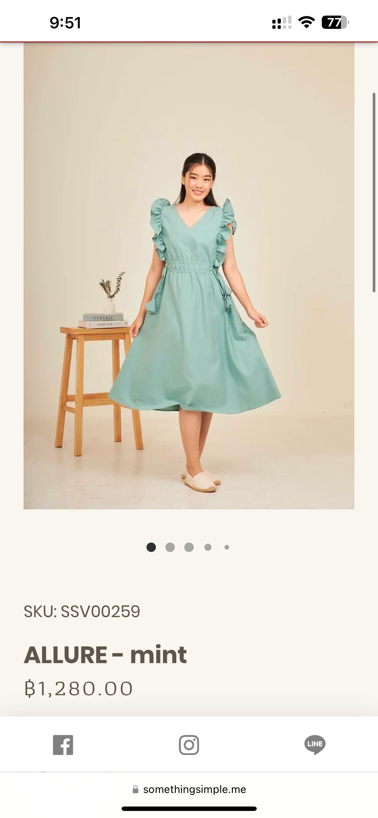 Midi Ruffle Shoulder Dress ALLURE - mint x 1 pcs ... | Everuts