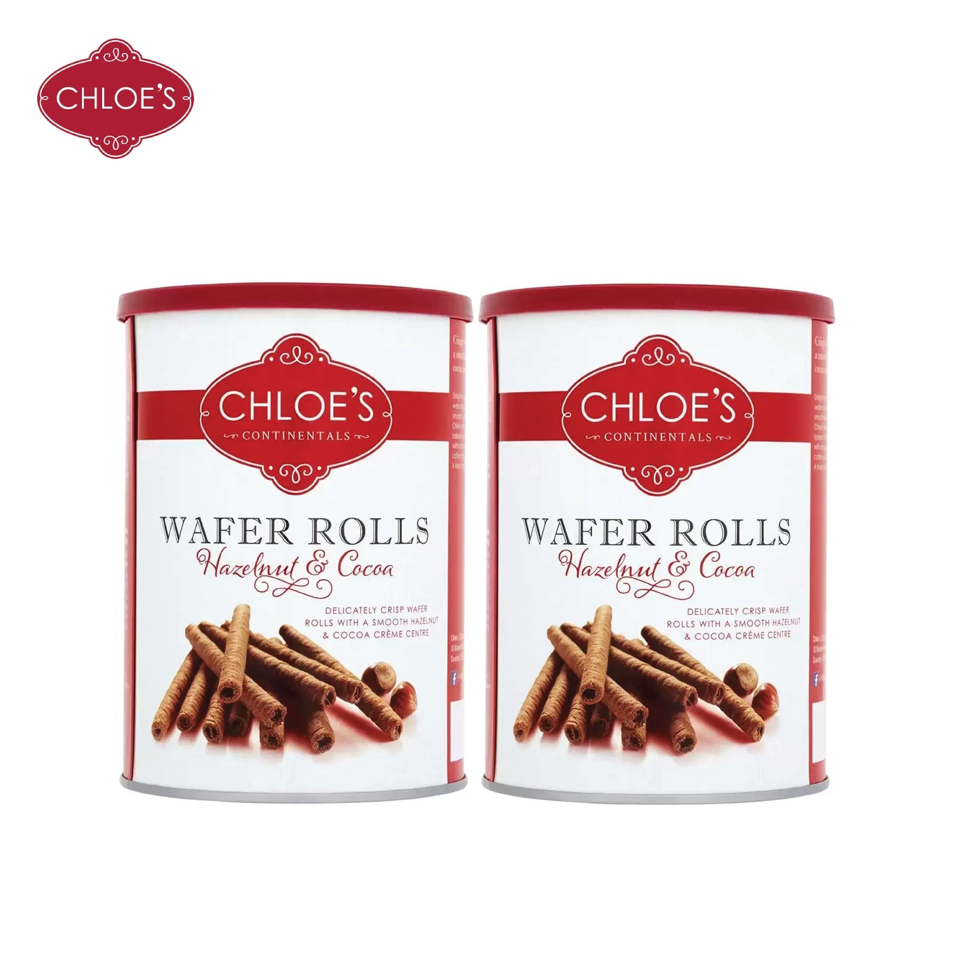 Chloe's Hazelnut & Cocoa Wafer Rolls, 2 x 400g | Everuts