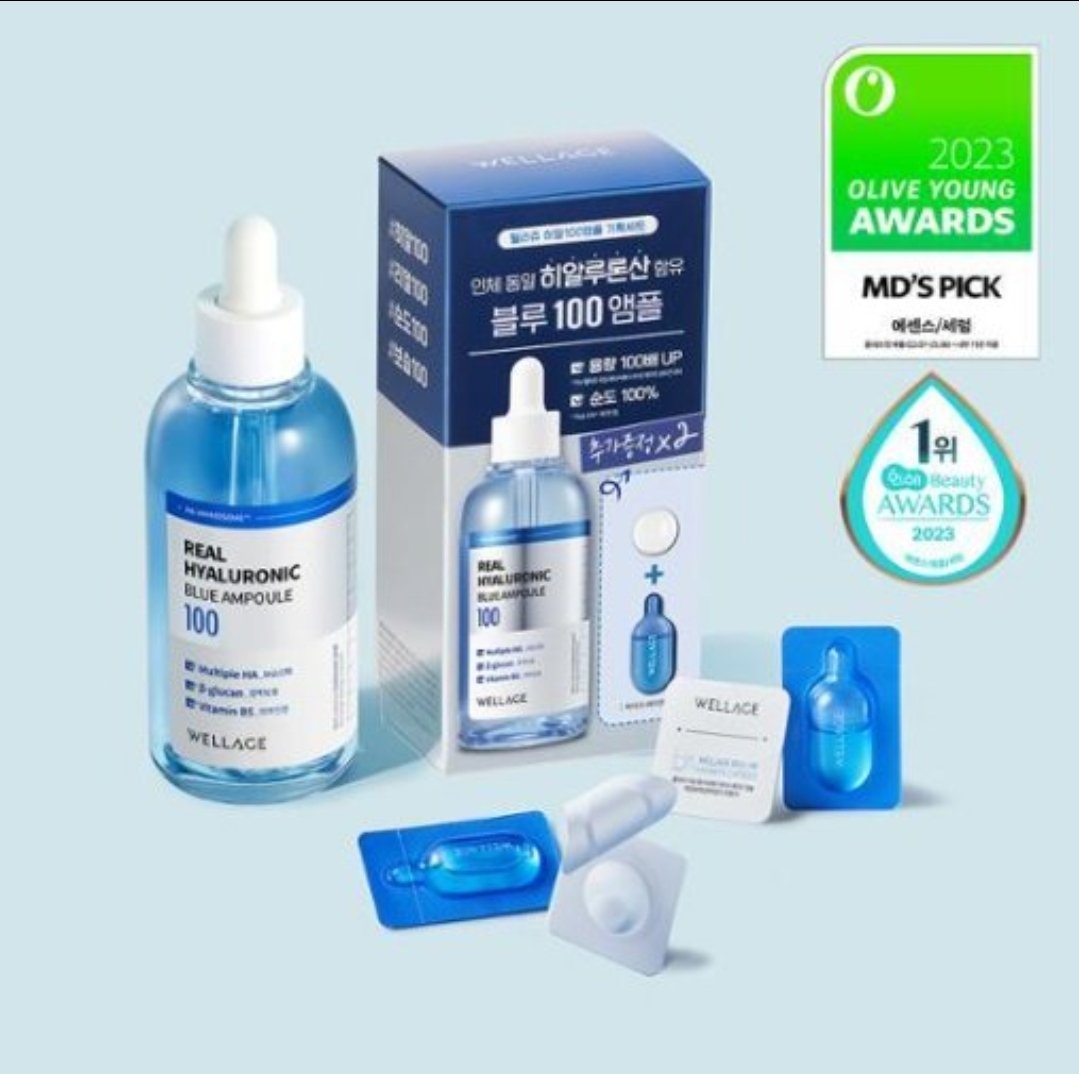 WELLAGE Real Hyaluronic Blue 100 Ampoule 100 ml Pl... | Everuts