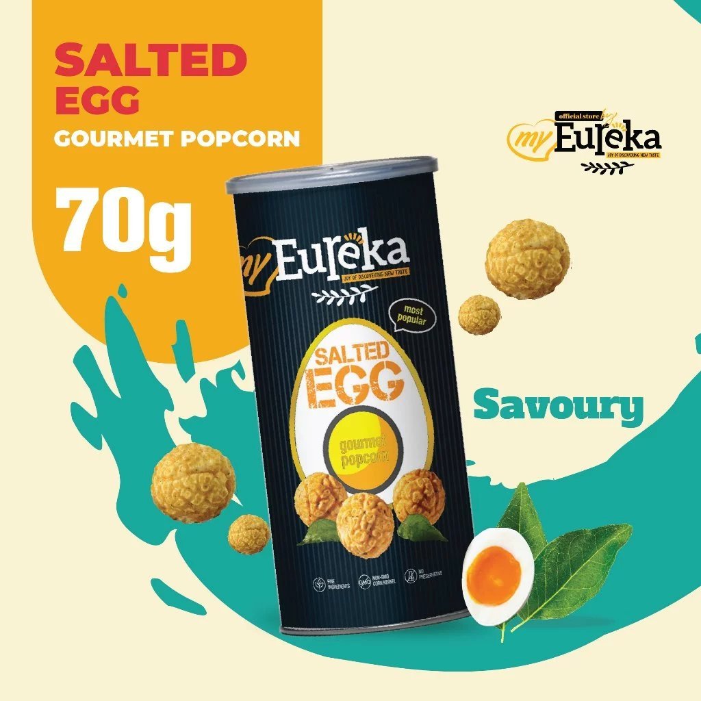 Eureka Popcorn Papercan - Salted Egg 70g | Everuts