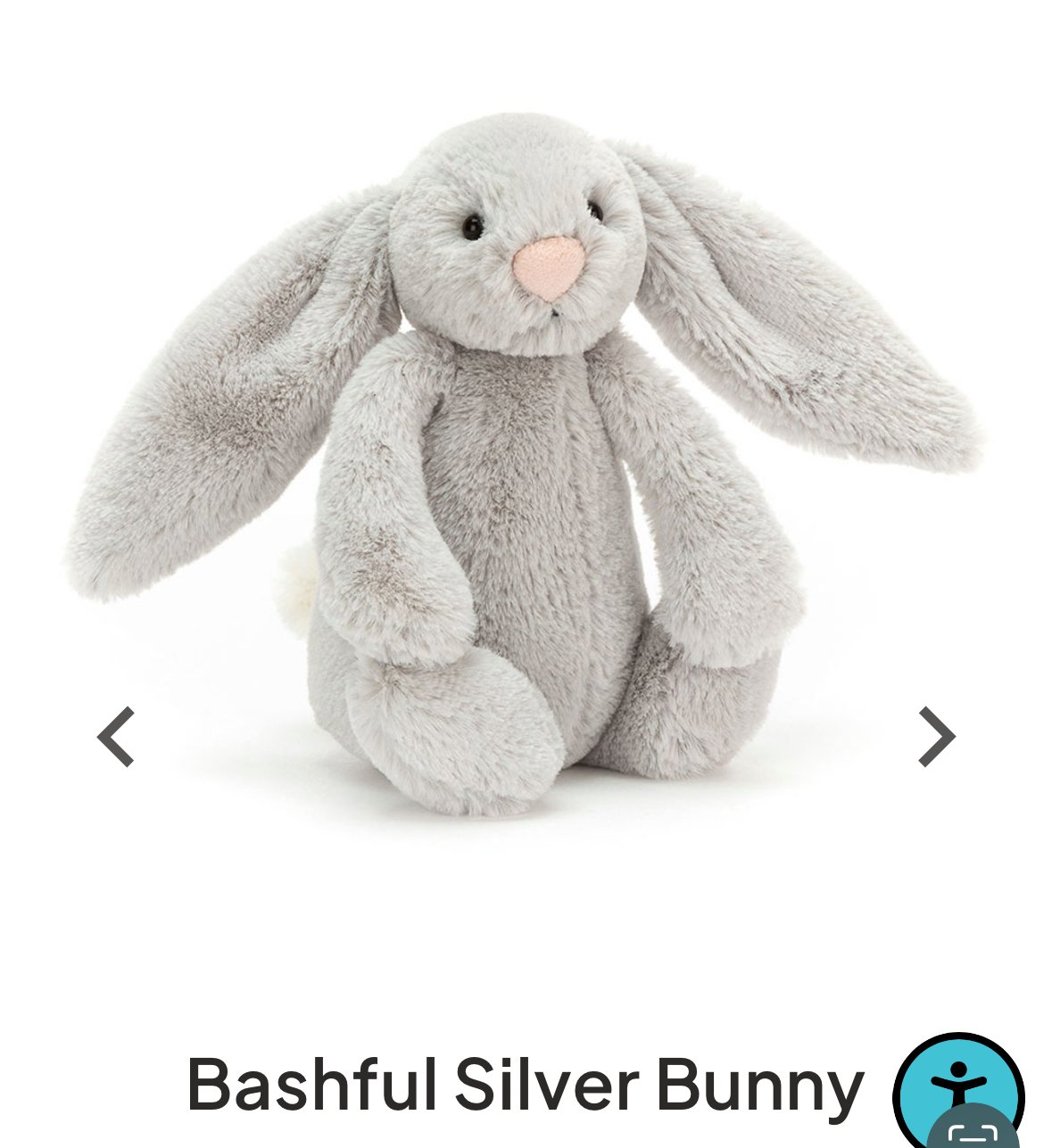 Jellycat silver bunny small | Everuts