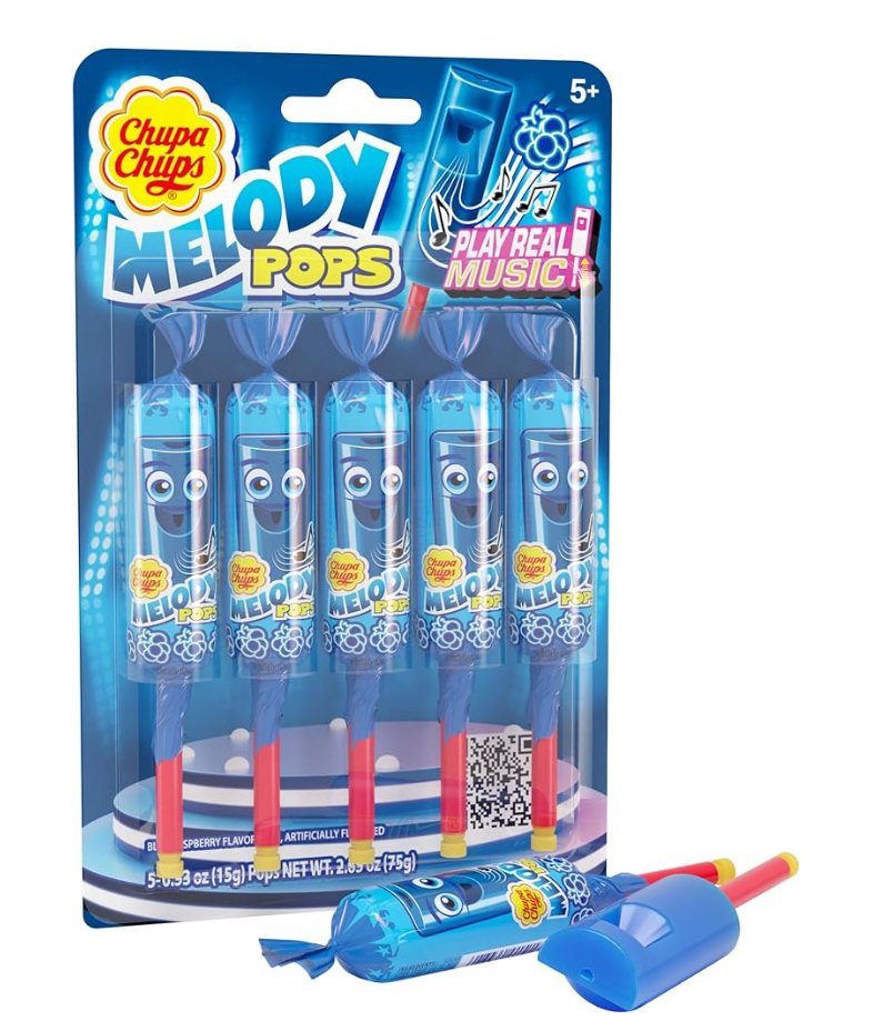 Chupa Chups Melody Pop, Blue Raspberry Flavor, Whi... | Everuts
