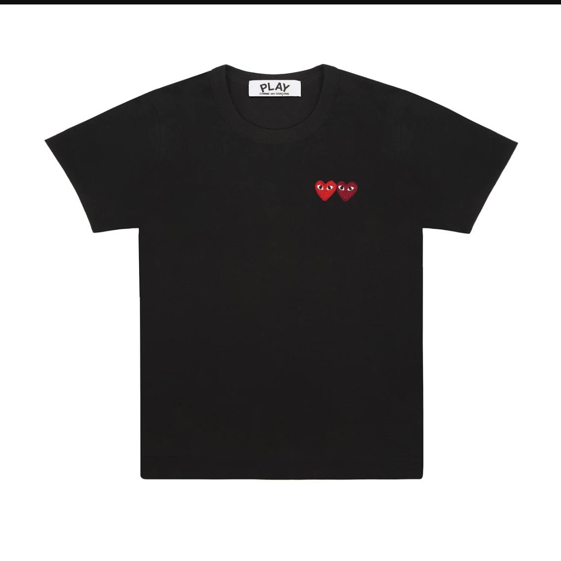 Comme des garçons Cdg play 川久保玲double heart 黑色短䄂t... | Everuts