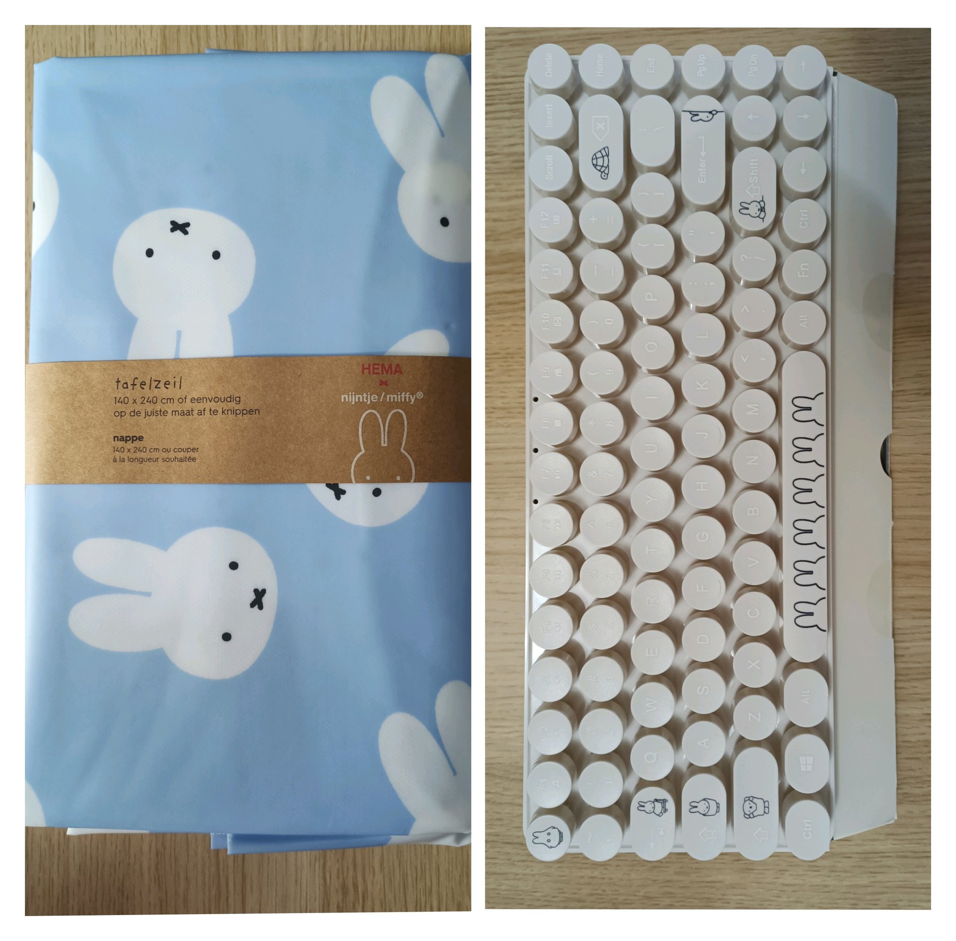 Miffy Keyboard +粉藍膠枱布 | Everuts