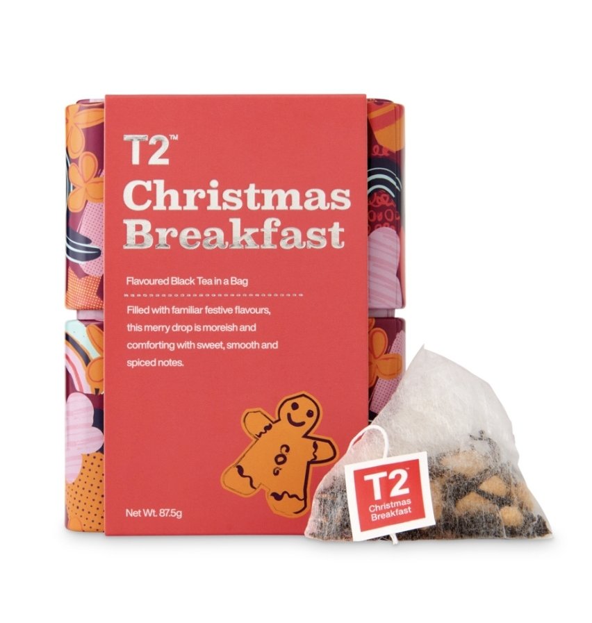 T2 - Christmas Breakfast Tea Bag Tin 25 pack 1pc | Everuts