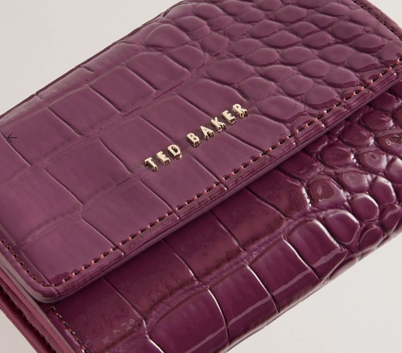 Ted Baker Conilya Croc Texture Fold Over Coin Purs... | Everuts
