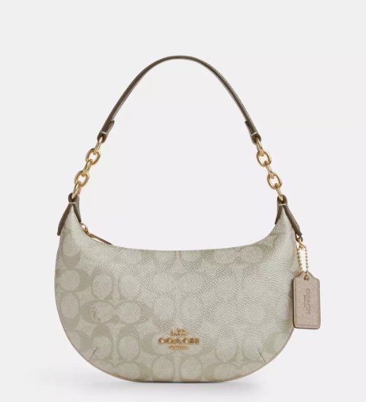 Coach 迷你 Payton 標誌性帆布香檳色多色包 | Everuts