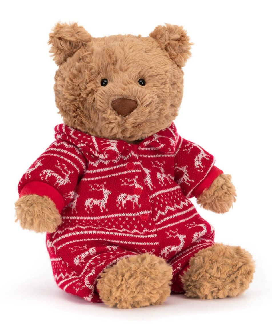 🐻Jellycat Bartholomew Bear Medium Winter Pyjamas | Everuts