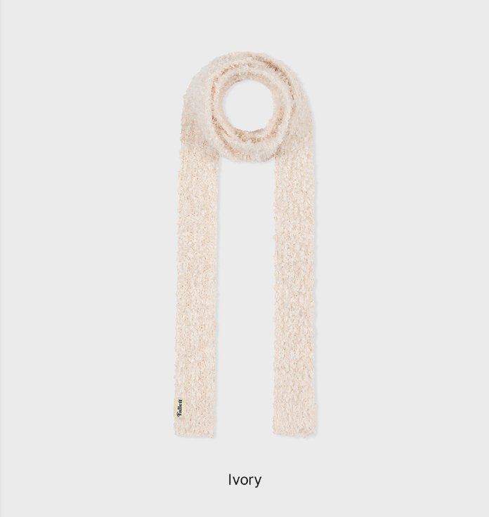 Fallett Popcorn Skinny Muffler Ivory | Everuts