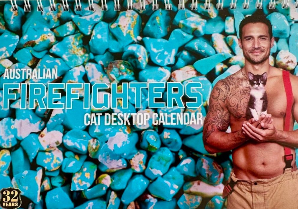 澳洲消防員猛男貓貓月曆 2025 Firefighters Calendar'Desktop Cat... | Everuts